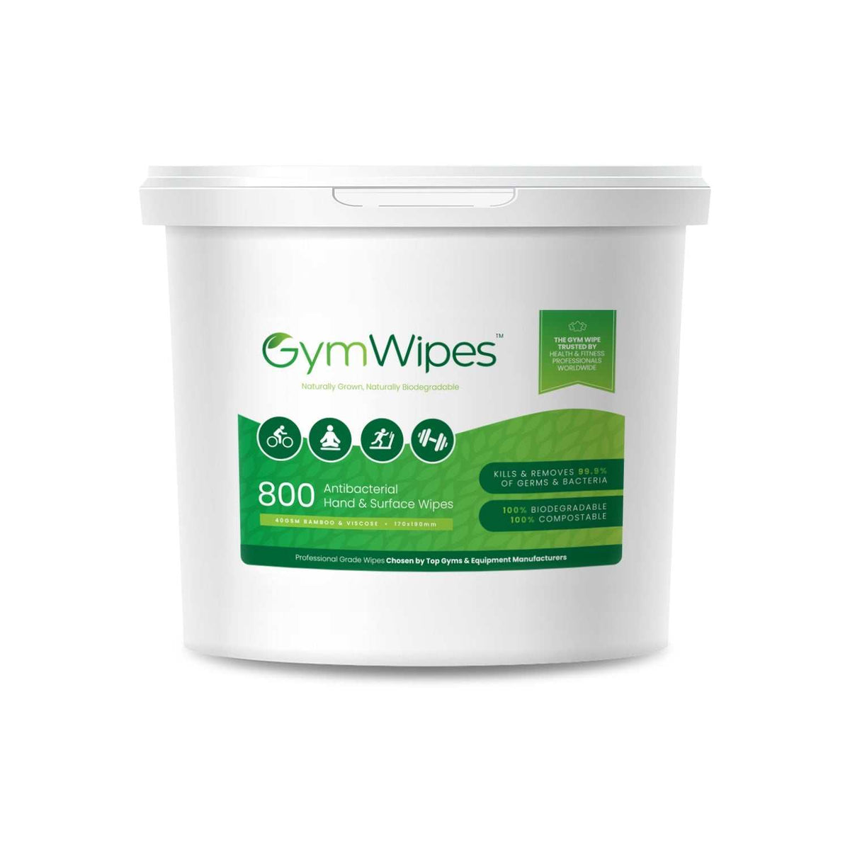 Gym Wipes™ 800ct Biodegradable Antibacterial Hand & Surface Wipes ...