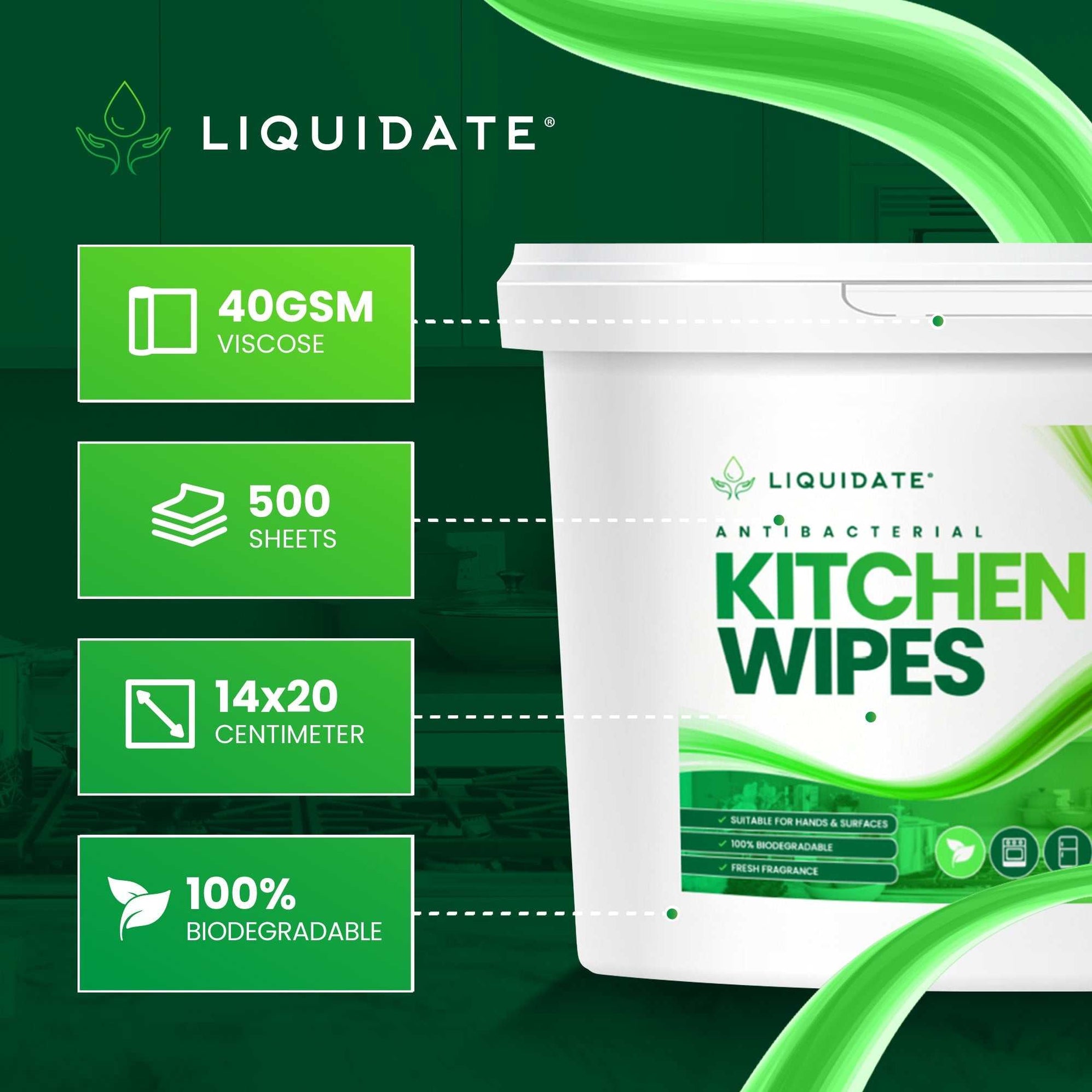 500 Sheet Kitchen Wipes Biodegradable for a Cleaner, Eco-Friendly ...