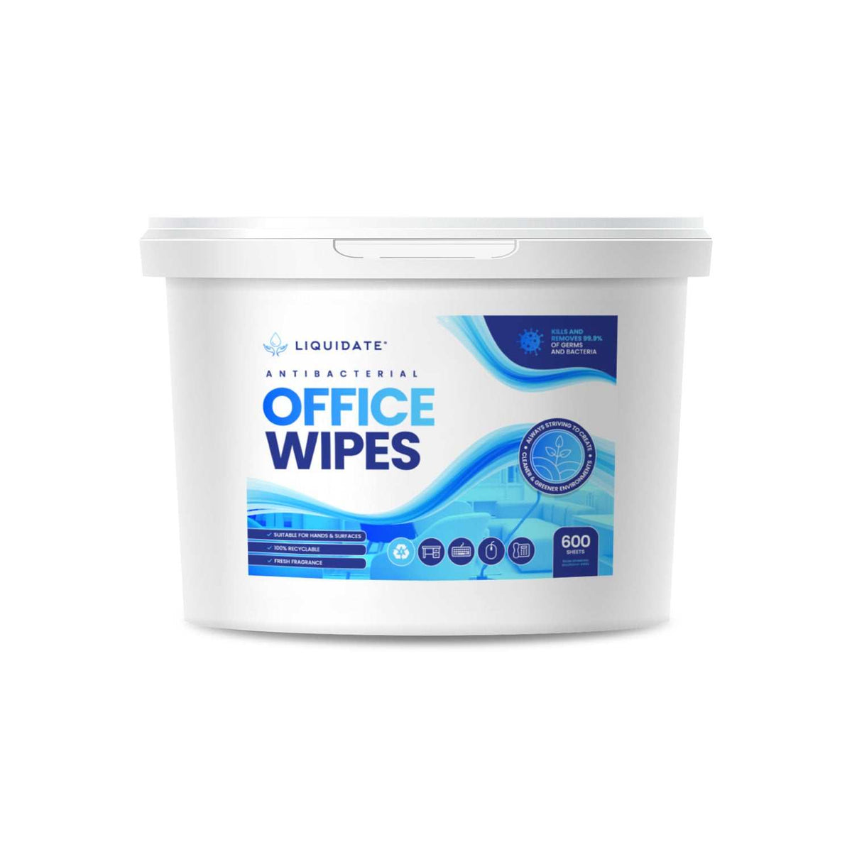600 Sheet Office Wipes - Recyclable Heavy-Duty Sanitizing Wipes for Office